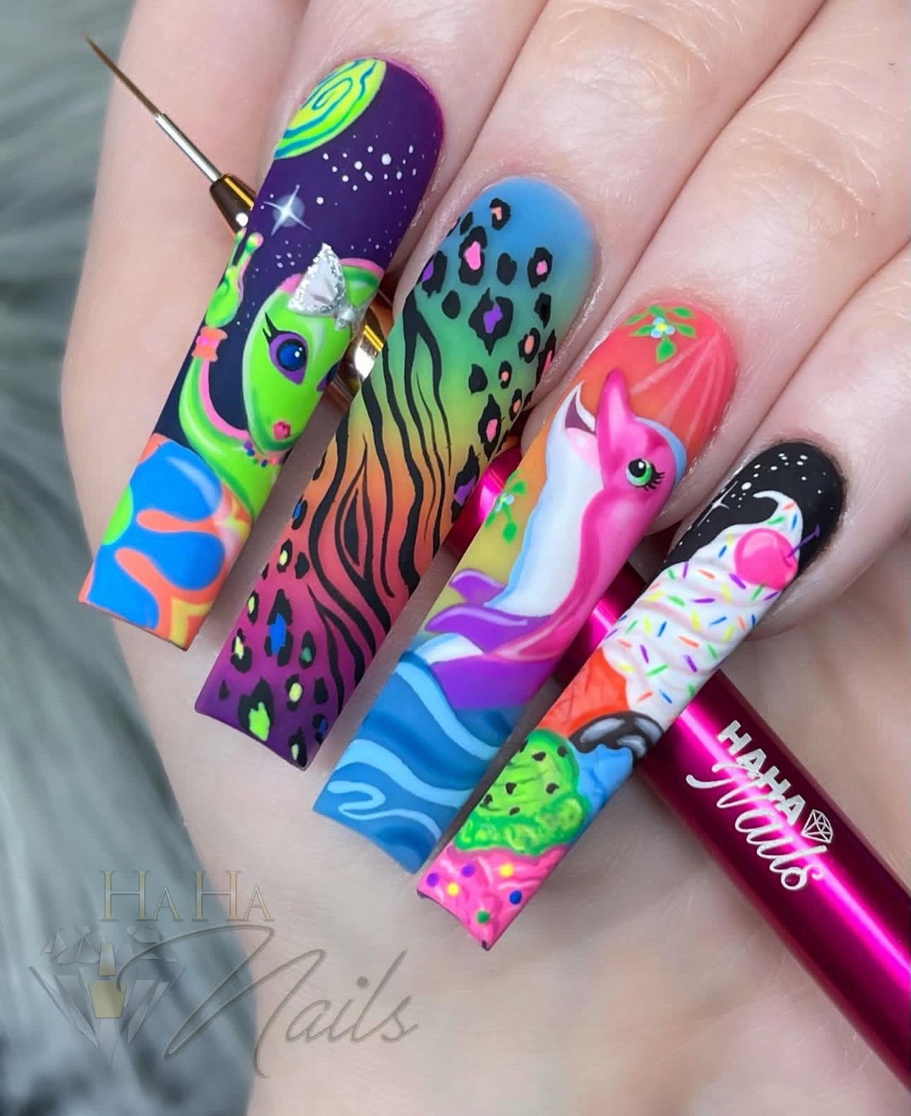 Lisa Frank Nails are so gorgeous! - Southernly Sweet Nail Blog